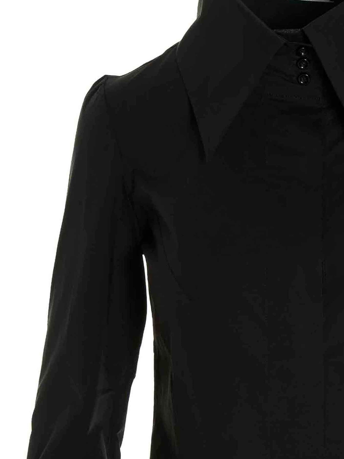 Balossa Wide collar shirt - Black - Women|BA017BLACK | thebs.com