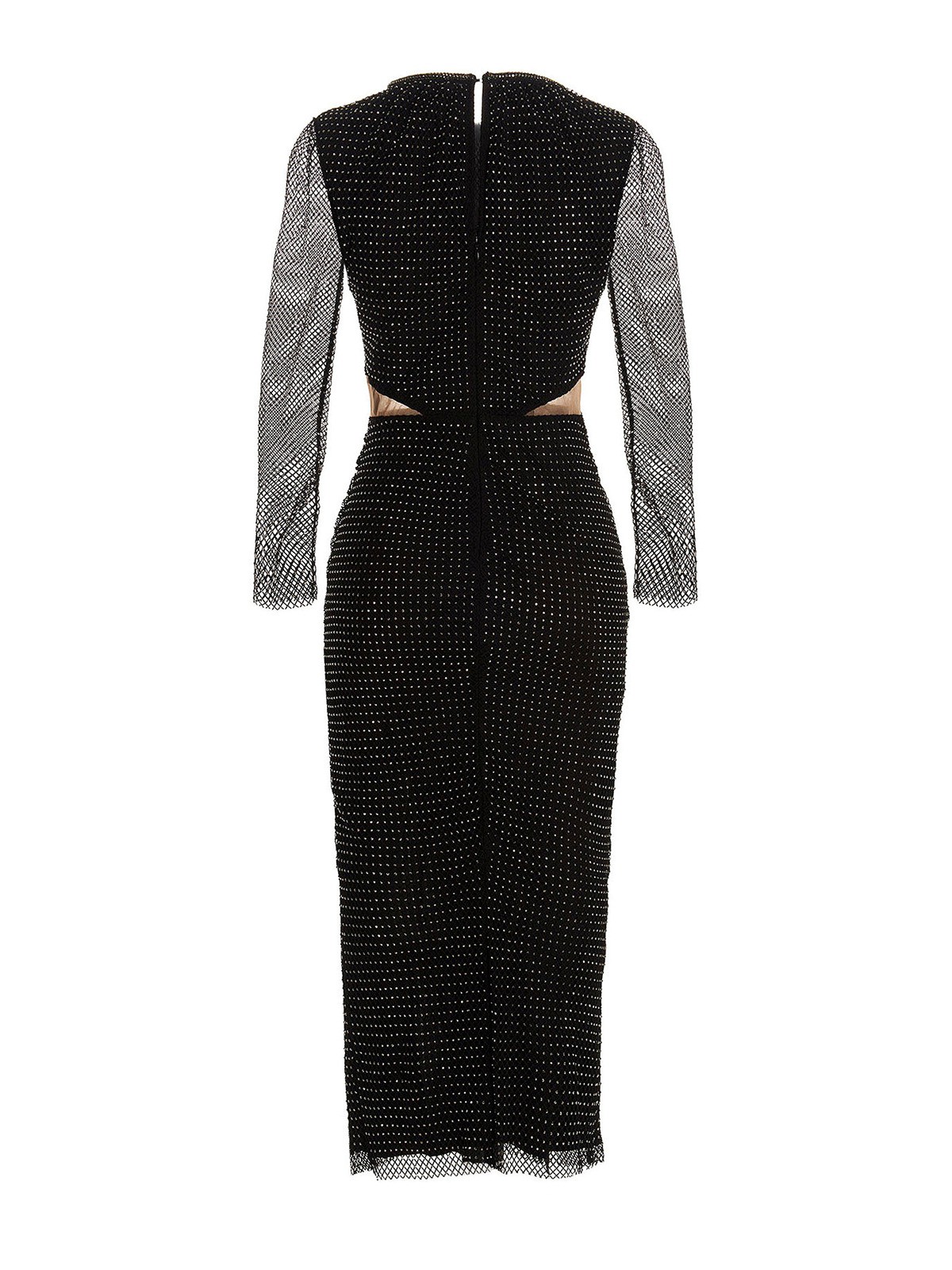 Self Portrait Rhinestone fishnet dress - Black | AW22145BLACK