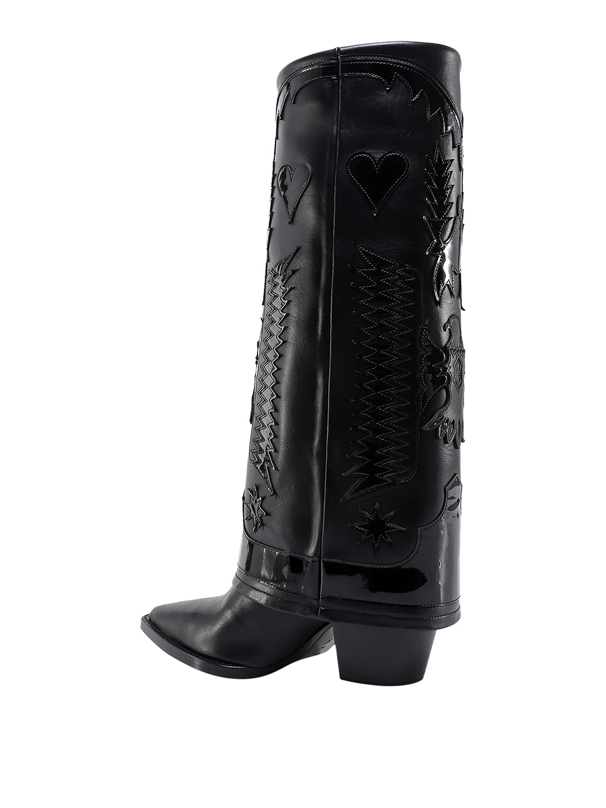 Boots Filles à Papa - Suede boots and leather patches details ...