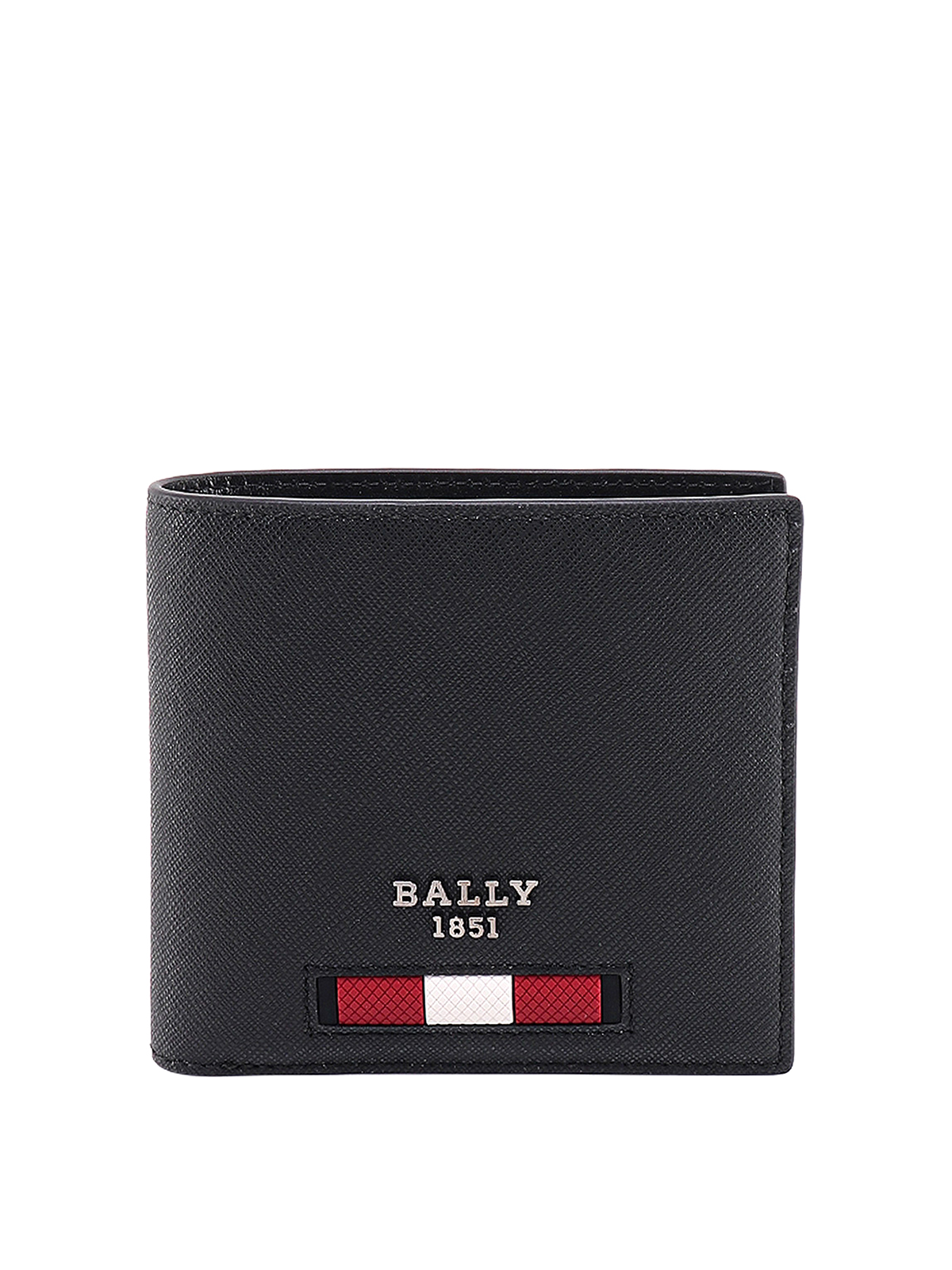 Bally Leather wallet with metal logo - Black | 60323625893F106