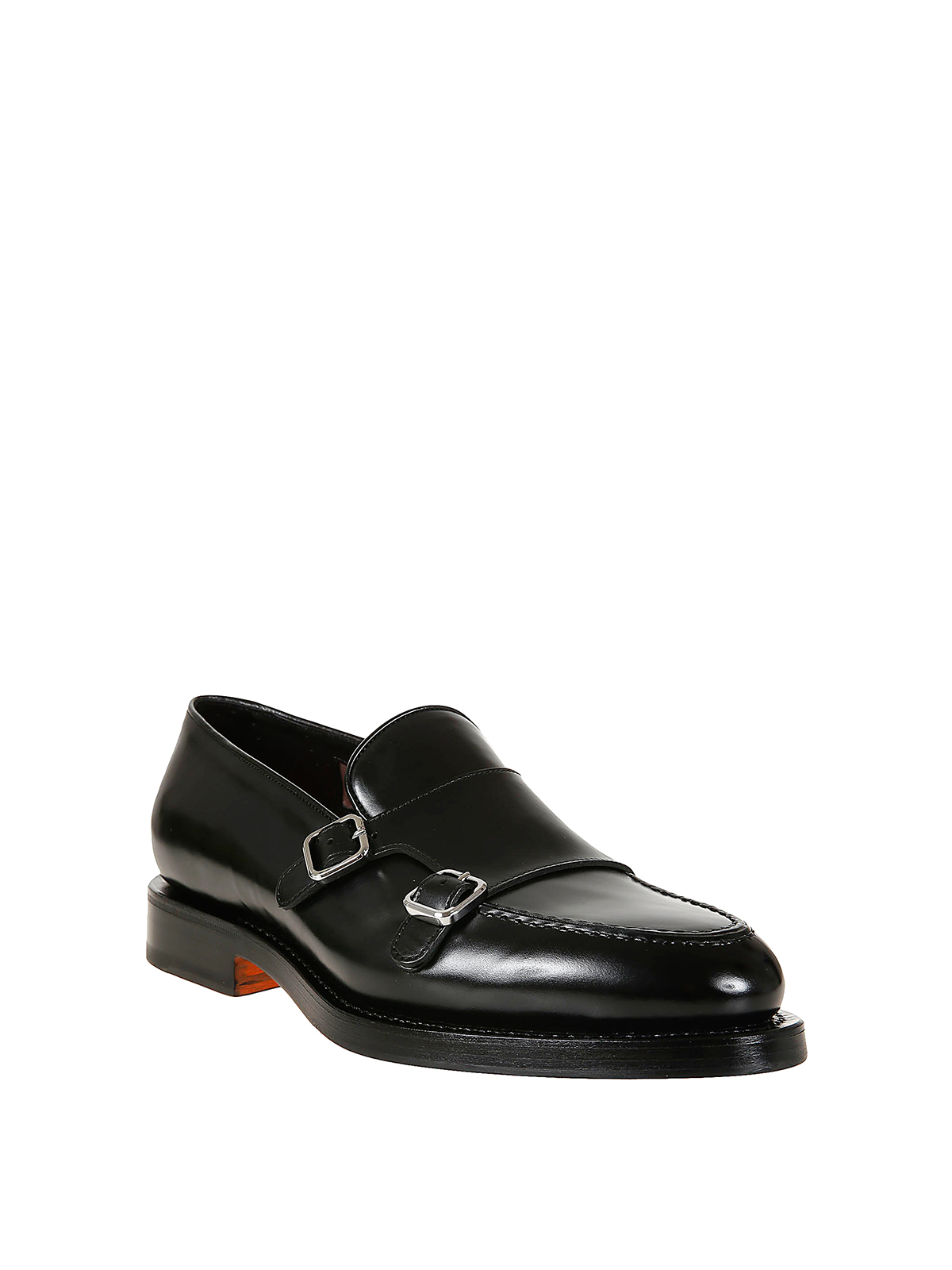 Loafers & Slippers Santoni - Enea polished leather monk straps ...