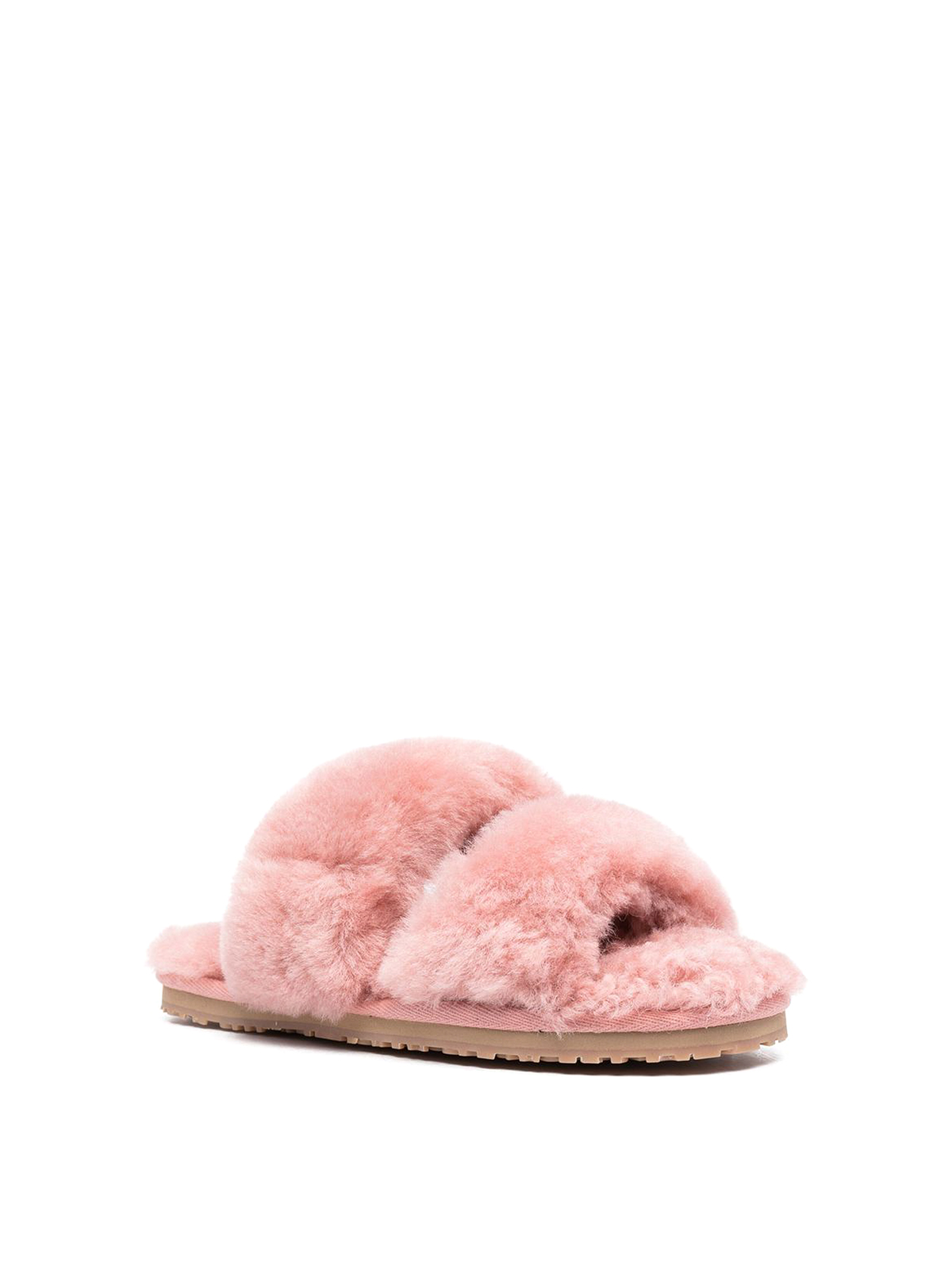 Mou Shearling slides - Pink - Women | 2STRIPESAROS | thebs.com