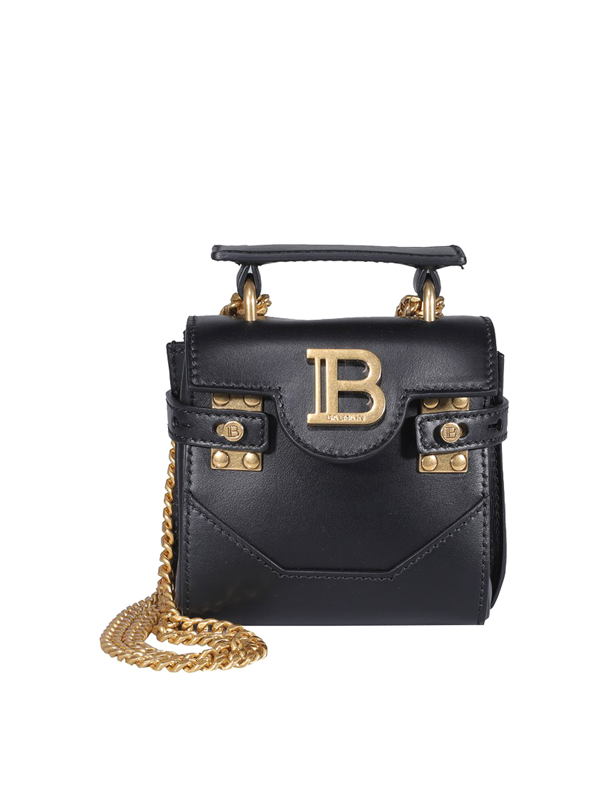 Balmain Metal logo leather bag - Black - Women | DA775LPRS0PA