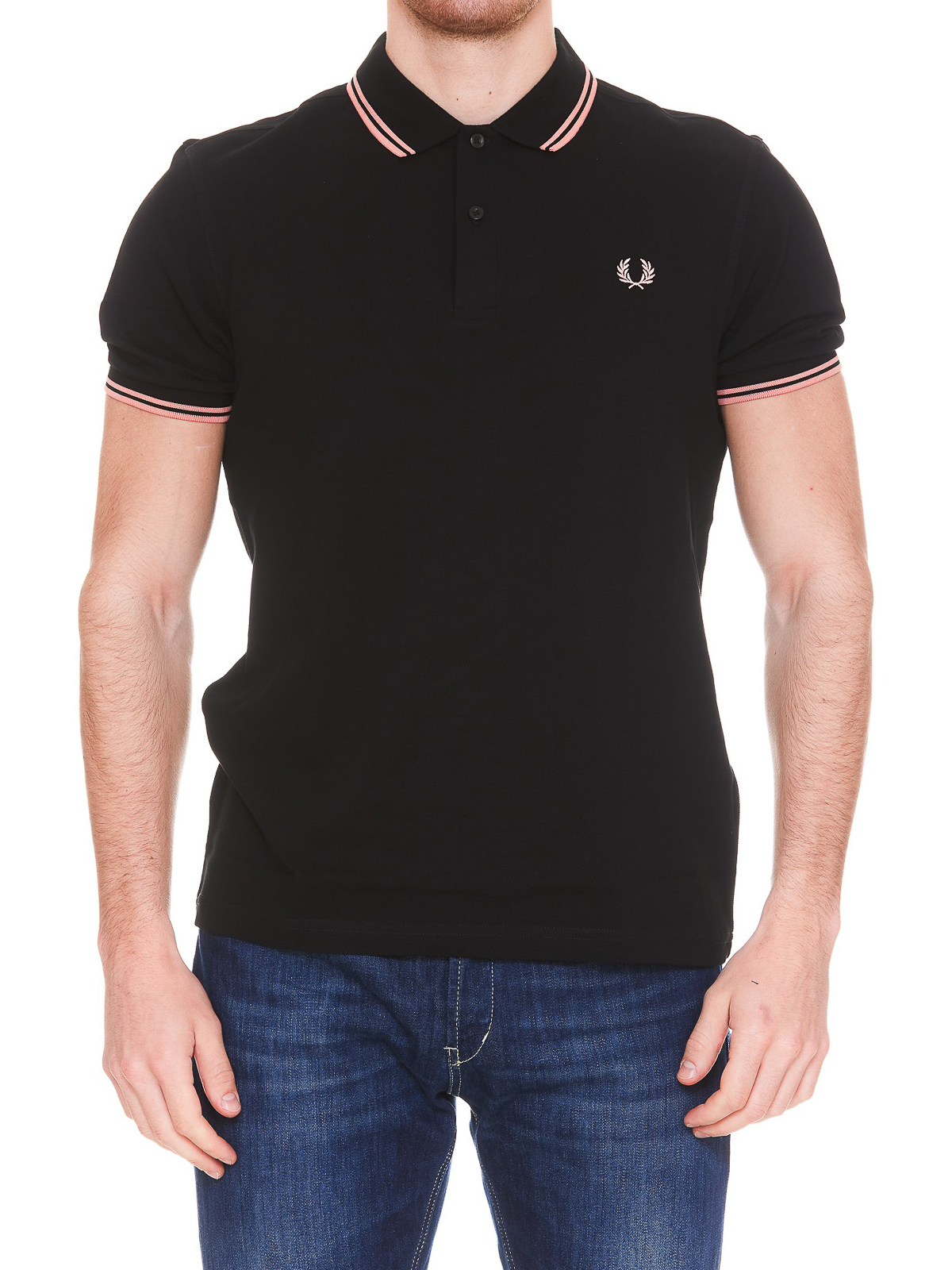 Fred Perry Front logo polo - Black - Men | M3600P75 | thebs.com