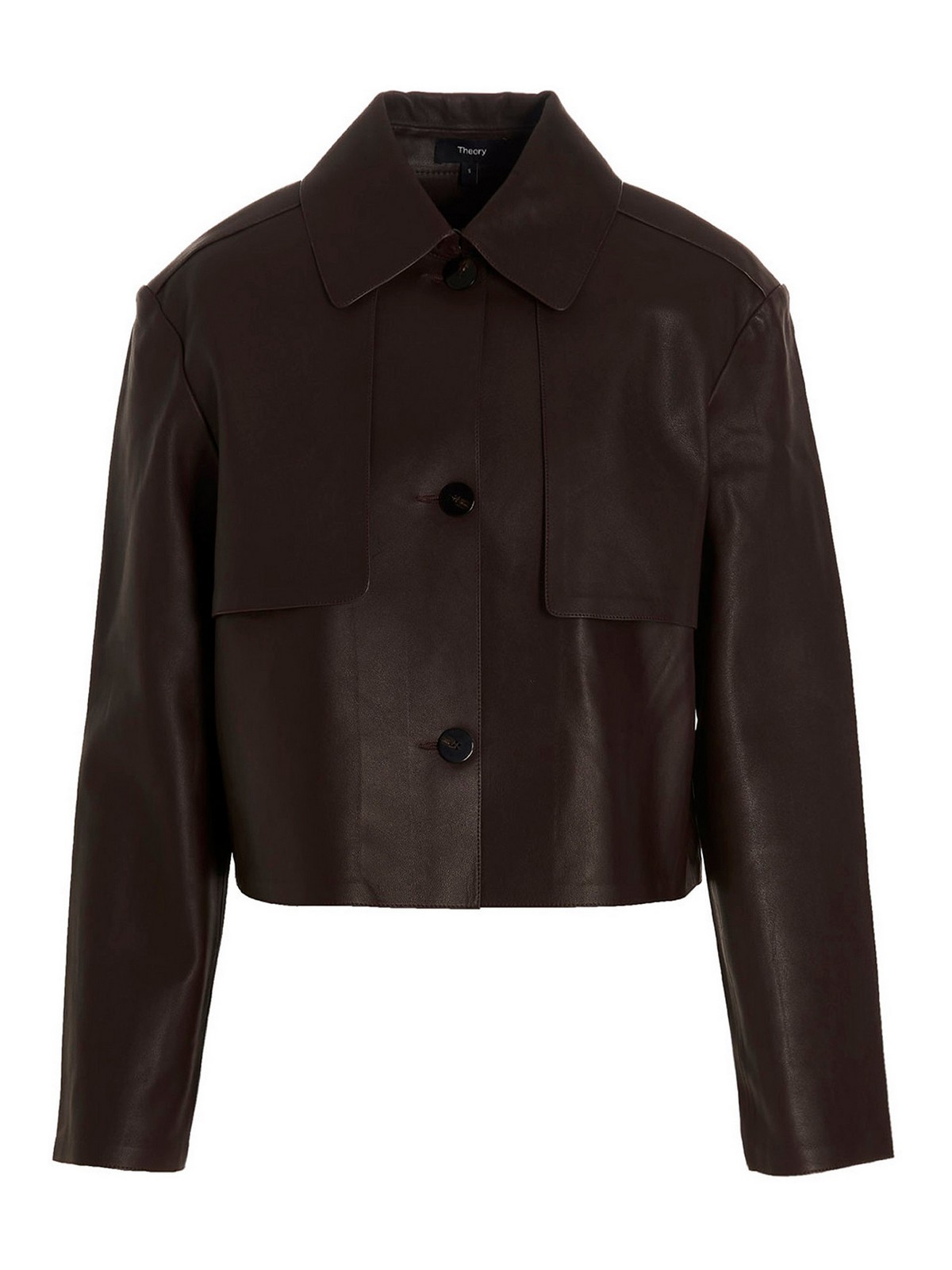 Leather jacket Theory - Crop trench jacket - M0600404DJJ | thebs.com