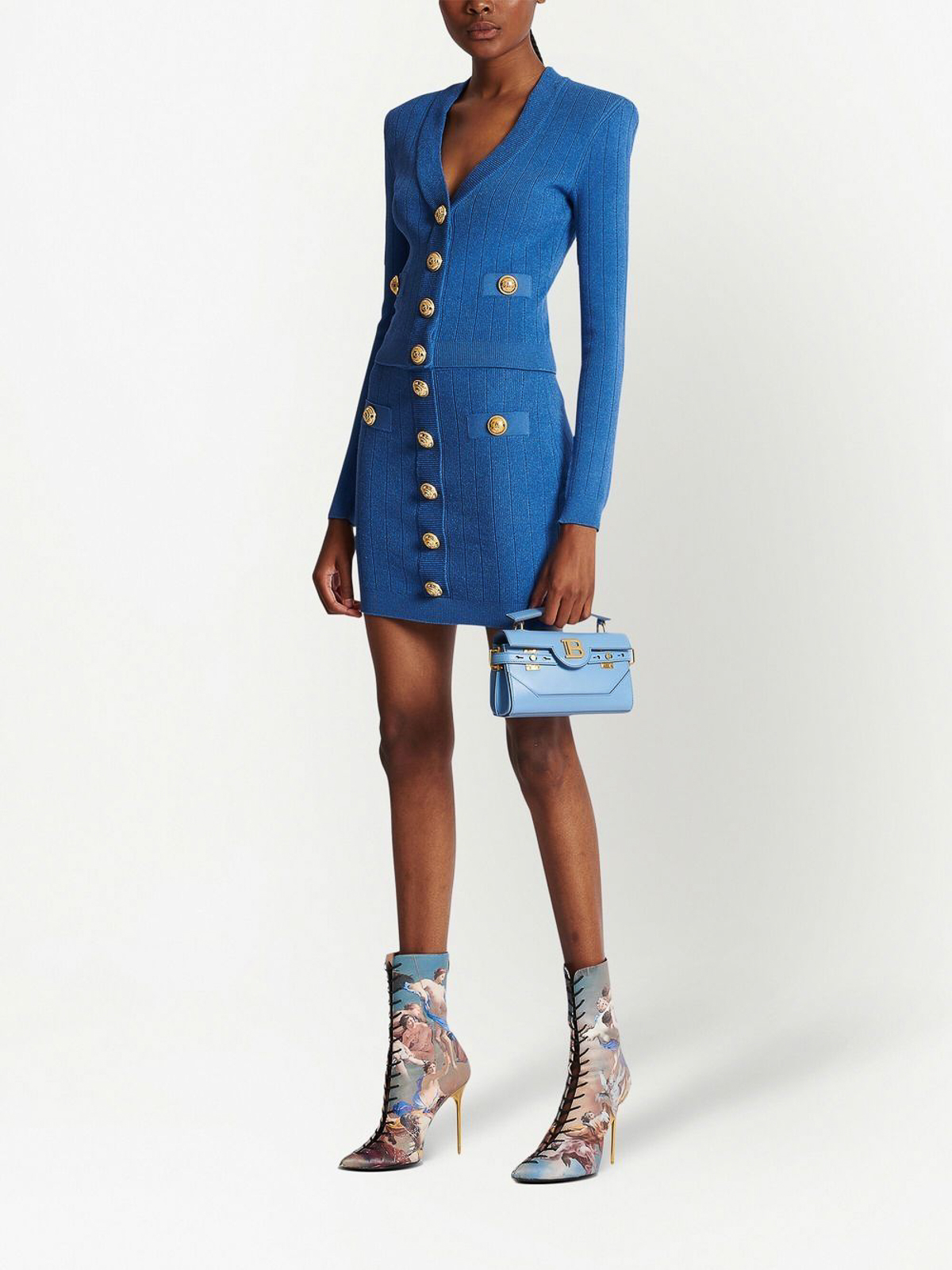 Balmain Cardigan - Bleu - Bleu - Femme | AF0KL007KB076KF