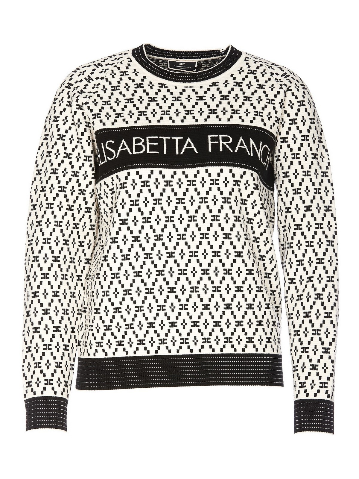 Elisabetta Franchi Monogrammed sweatshirt with frontal logo | MK09Q31E2E84