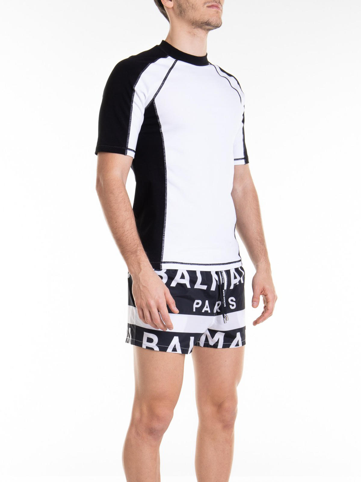 Balmain Double color crew neck T-shirt - White | BWM35093010012100