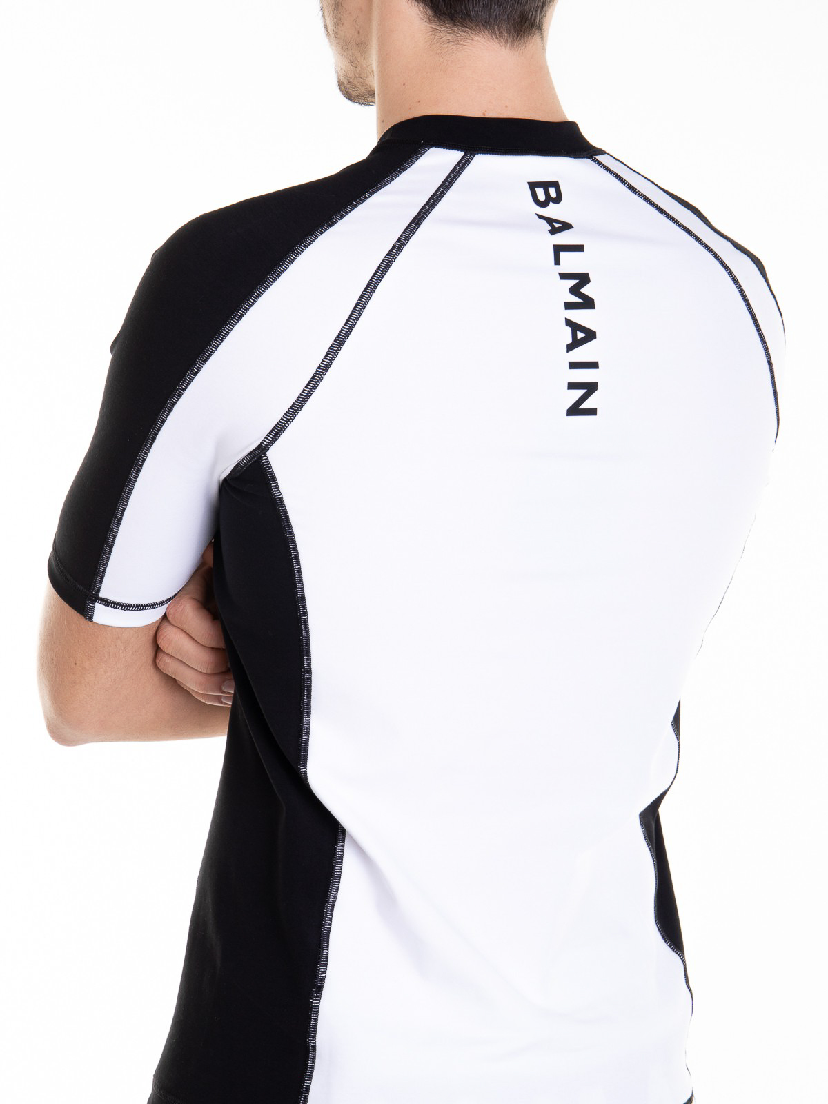 Balmain Double color crew neck T-shirt - White | BWM35093010012100