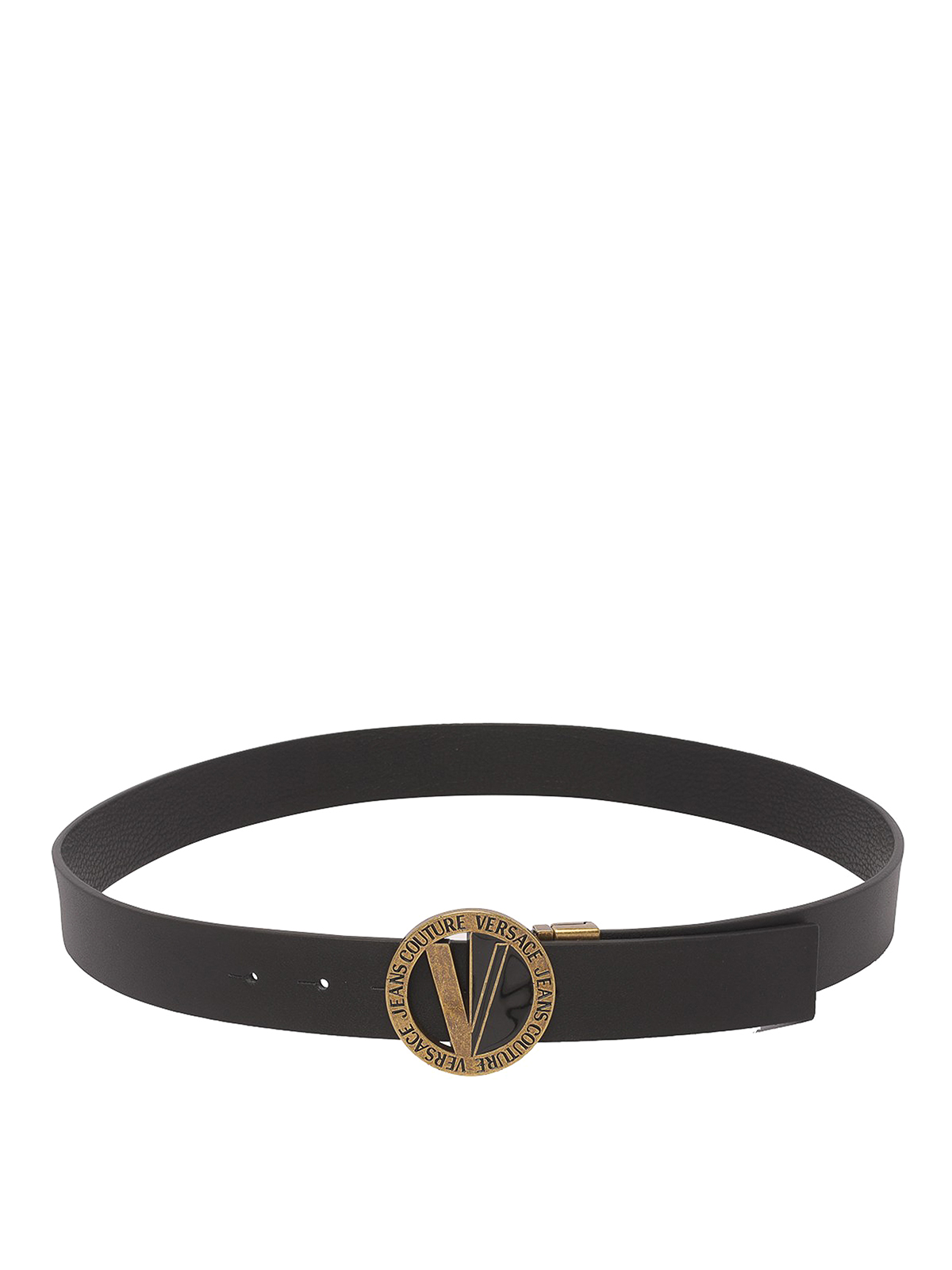 Versace Jeans Couture V-emblem round belt - Men | 74YA6F42ZP247899
