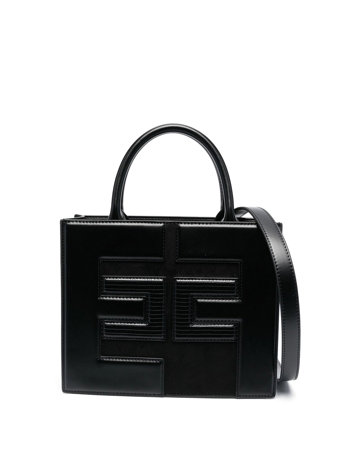Elisabetta Franchi Logo-embossed tote bag - Black | BS12A31E2110