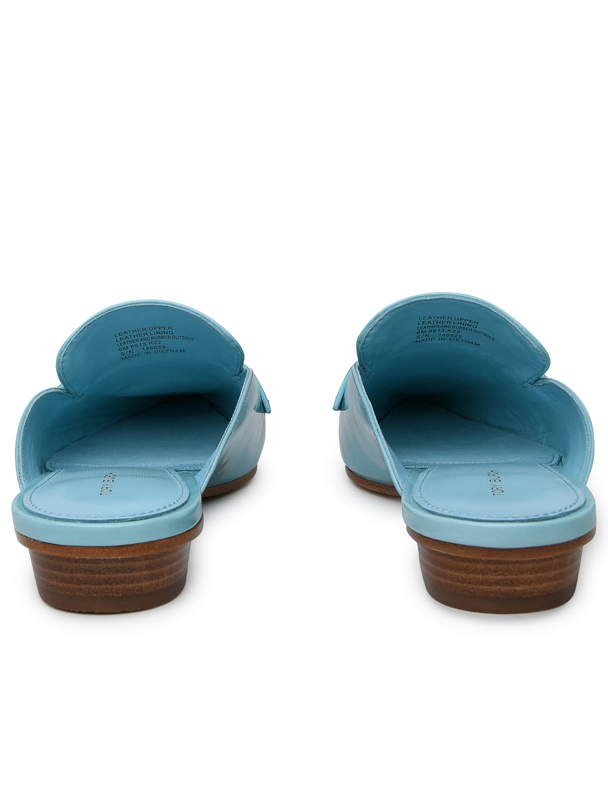 Mules shoes Tory Burch - Pointed sabot in light blue shiny leather ...