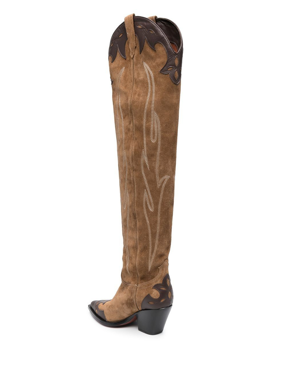 Boots SONORA - Melrose suede western boots - MELROSE60SUEDECIGARCAFFE