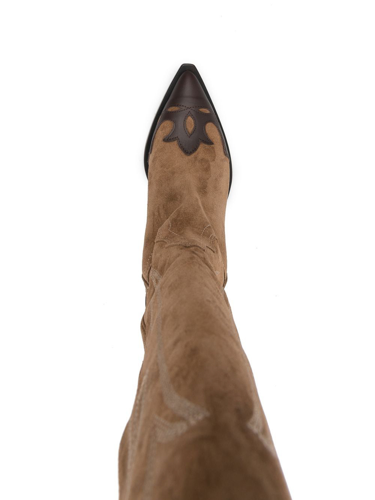 Boots SONORA - Melrose suede western boots - MELROSE60SUEDECIGARCAFFE