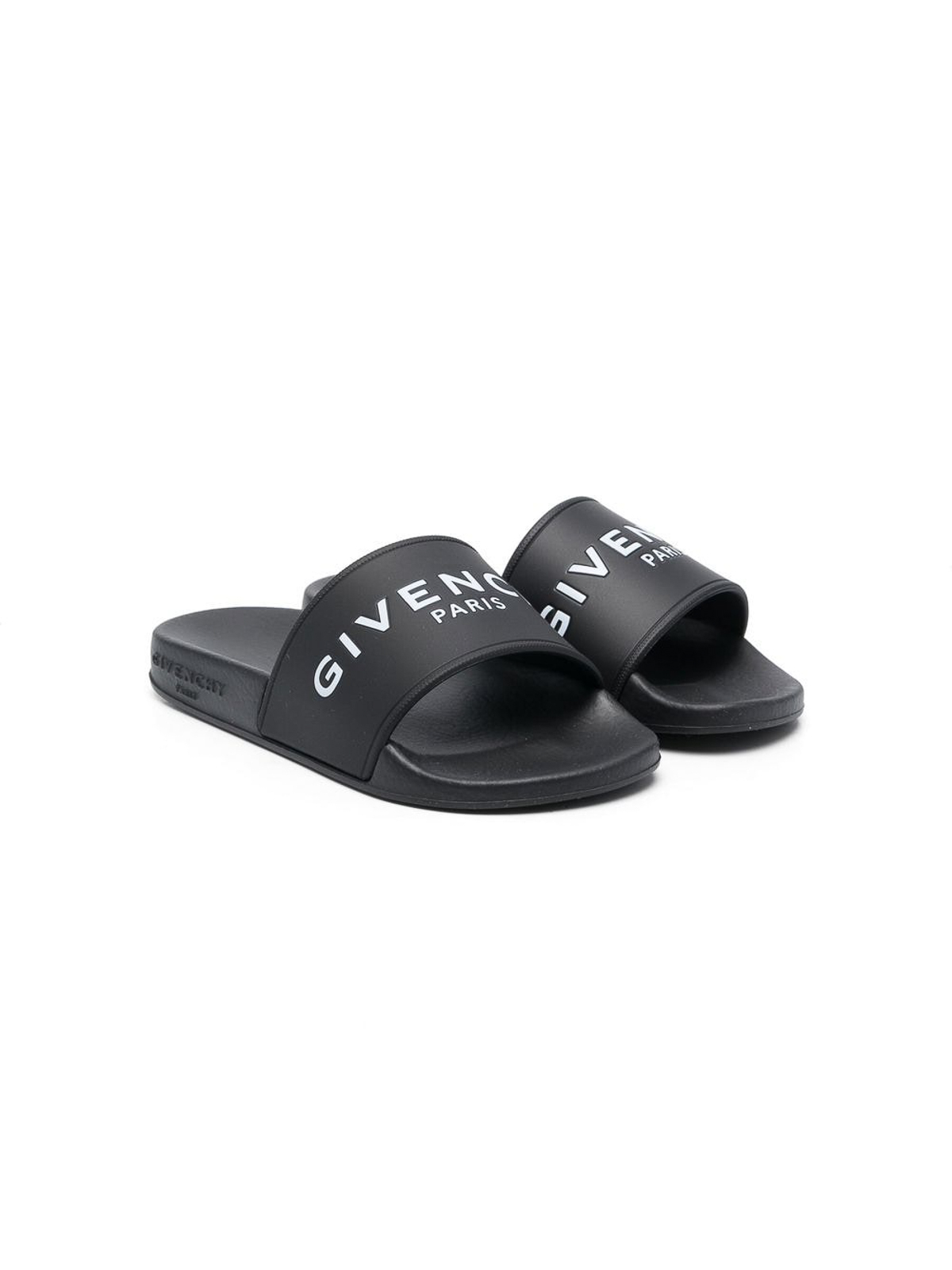 Flat shoes Givenchy - Logo-print slides - H2908809B | Shop online at THEBS