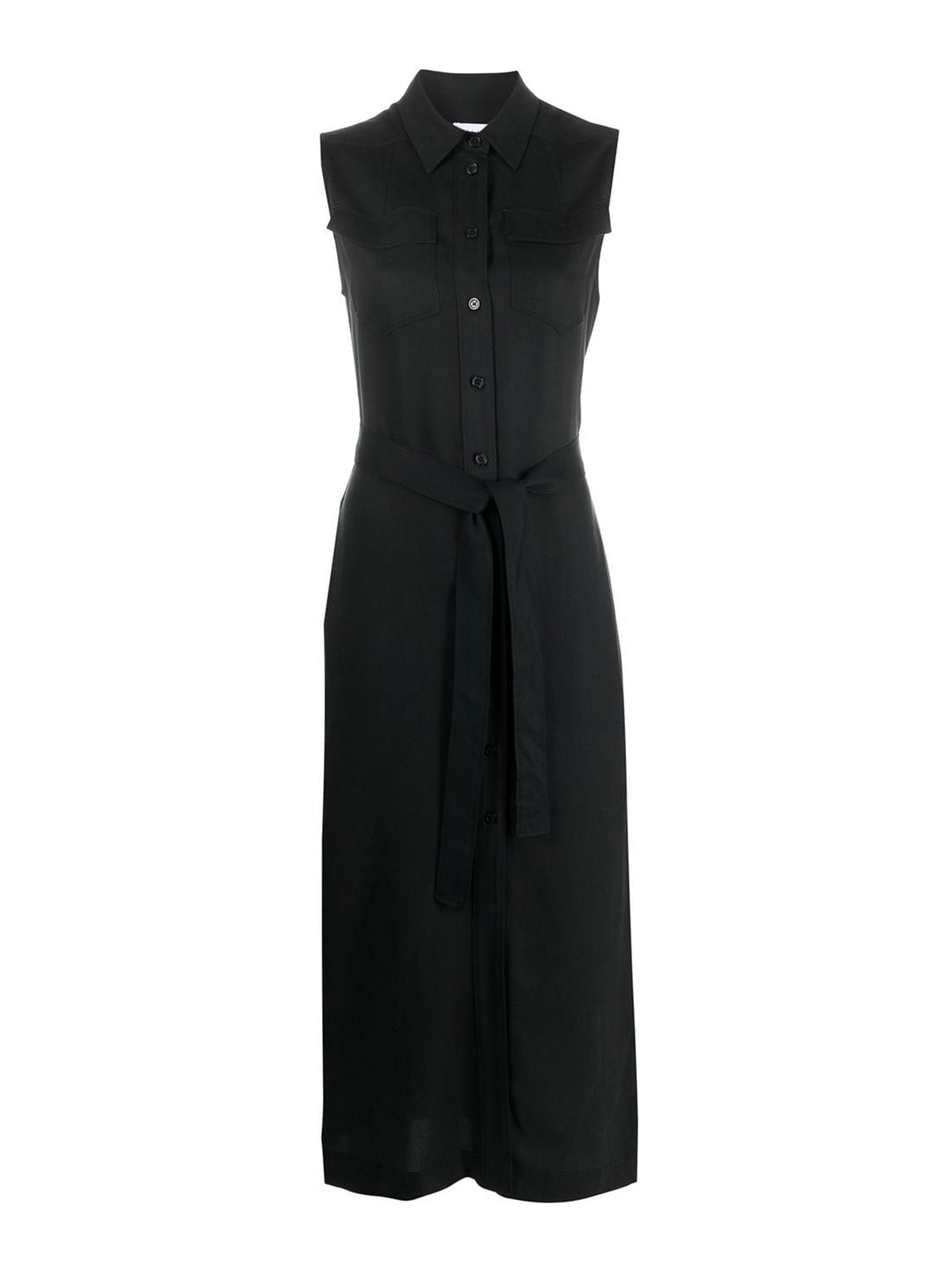 Calvin Klein Long dress with shirt collar - Black | K20K205204BEH