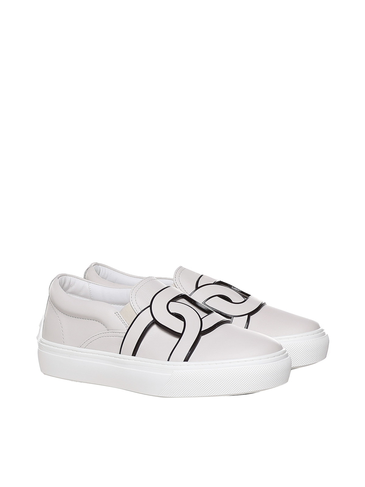 Tod's Kate slip-ons in leather - White - Women | XXW03E0GV80MIDB015