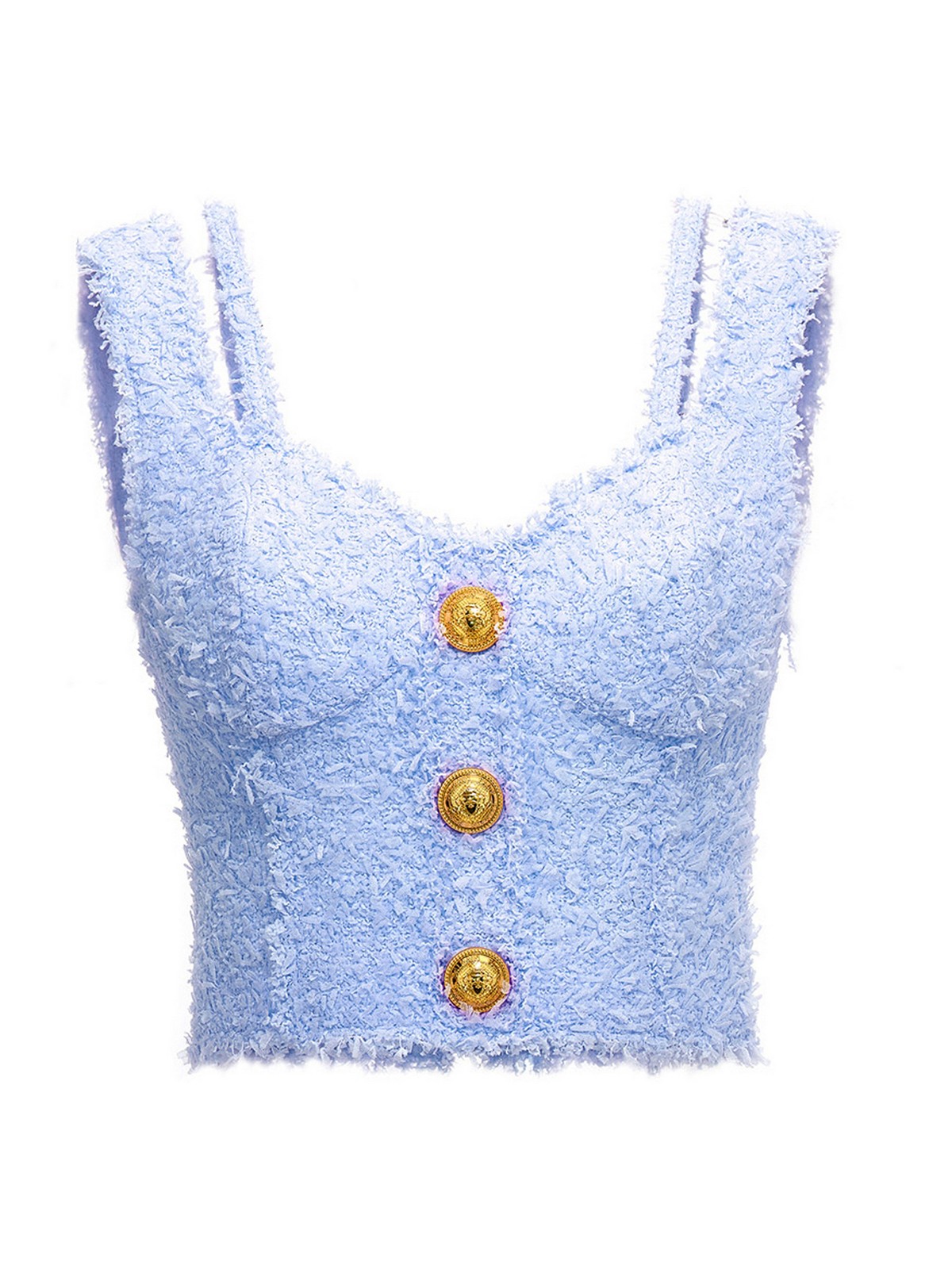 Balmain Top - Bleu Clair - Bleu Clair - Femme | AF0AB330XC676BG