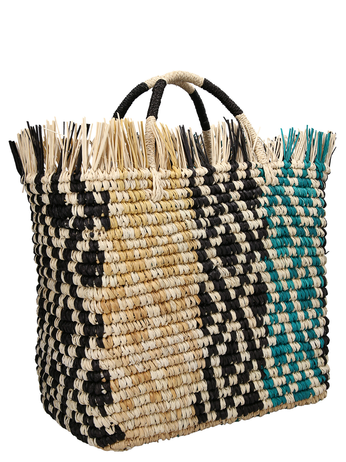 Sensi Studio canasta mexicana maxi frayed handbag | 1149NATURALBEIGEBLACK