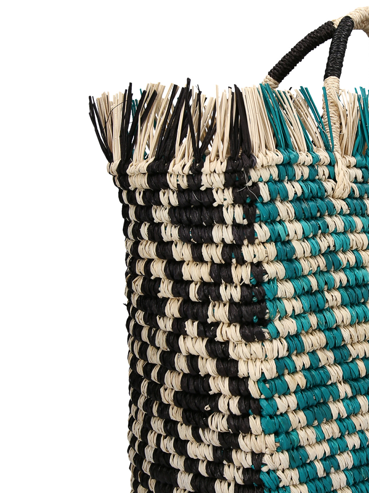 Sensi Studio canasta mexicana maxi frayed handbag | 1149NATURALBEIGEBLACK