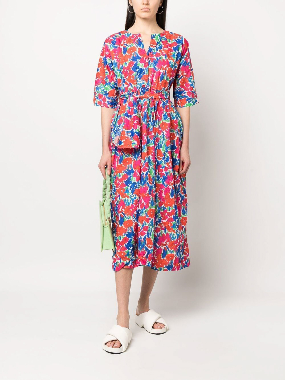 Knee length dresses Daniela Gregis - Printed cotton midi dress ...