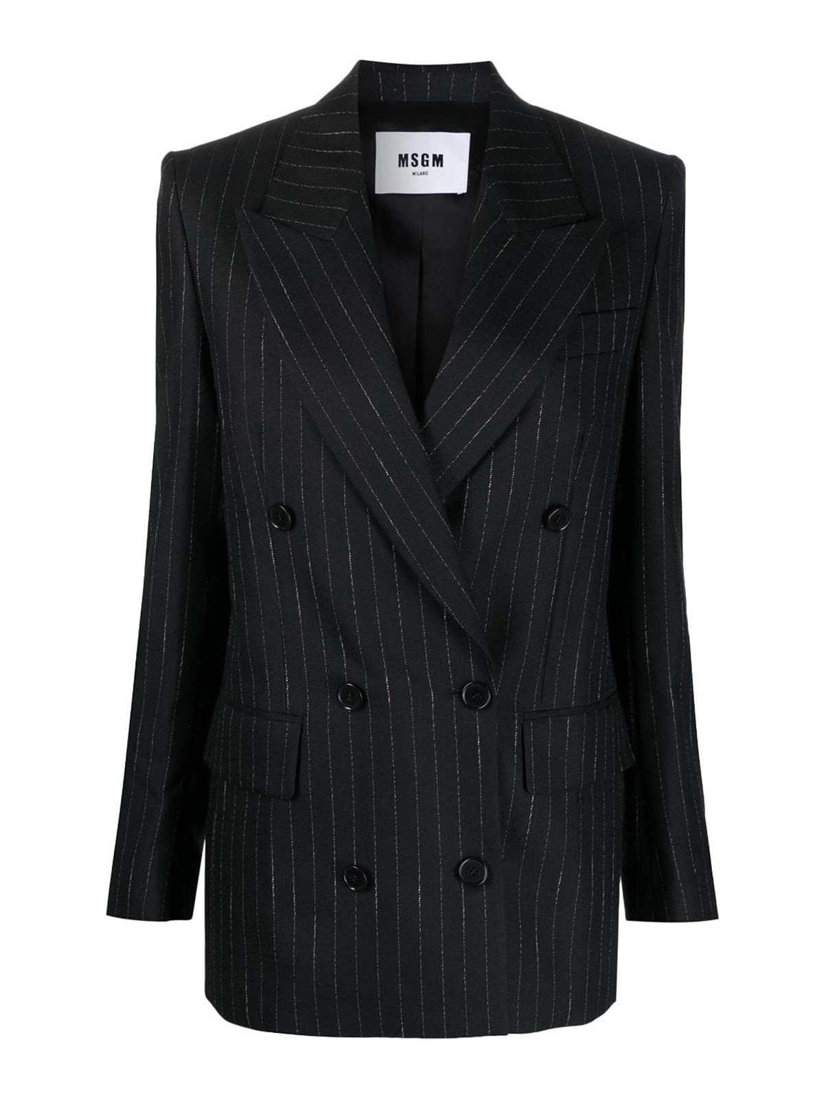 M.S.G.M. MSGM Pinstriped Double-Breasted Blazer | 3541MDG0323750299
