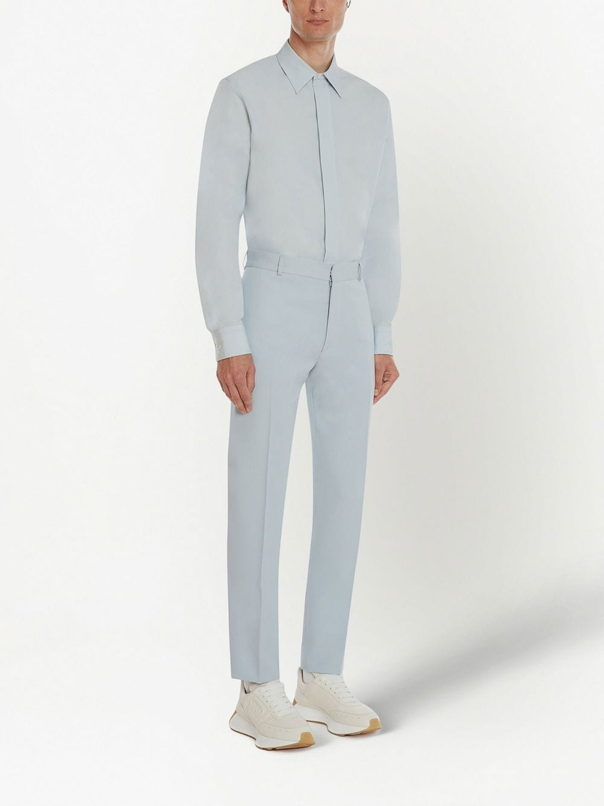 Alexander Mcqueen Folded placket shirt - Blue | 726973QUN664855