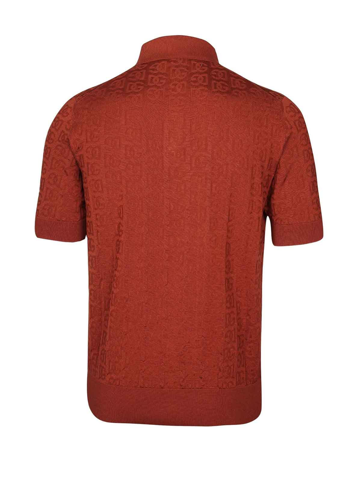 Dolce & Gabbana copper-colored silk polo shirt | GXP68TJBSE2A0227