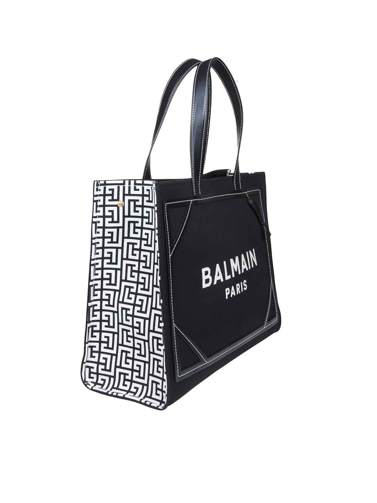 Totes bags Balmain - Balmain B-Army Shopper Bag, Canvas, Leather ...
