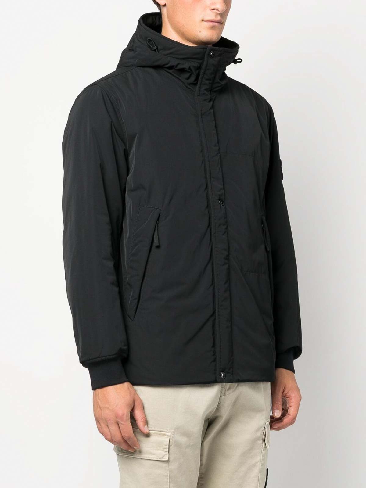 Stone Island Padded hooded jacket - Black - Men | 791541826V0029