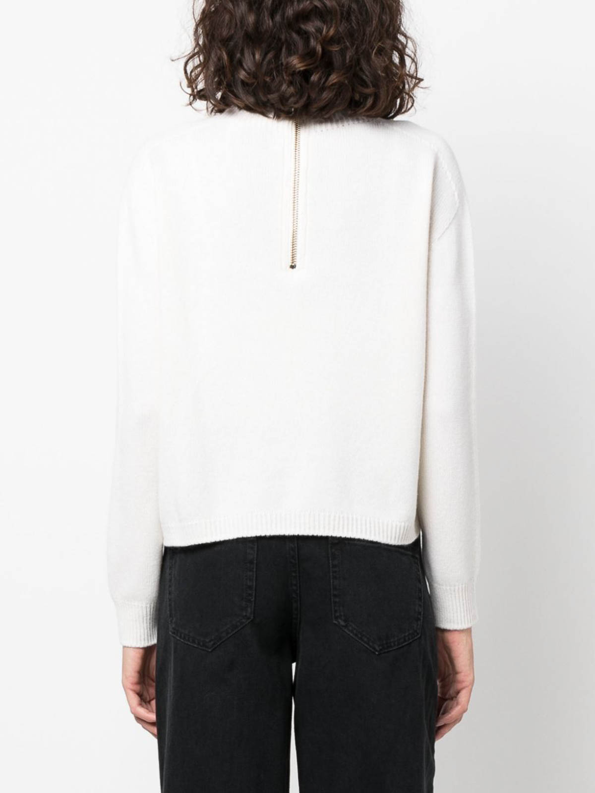 Vanisé Luna Burro Knitted Jumper - Cream - Women | V28517LUNABURRO