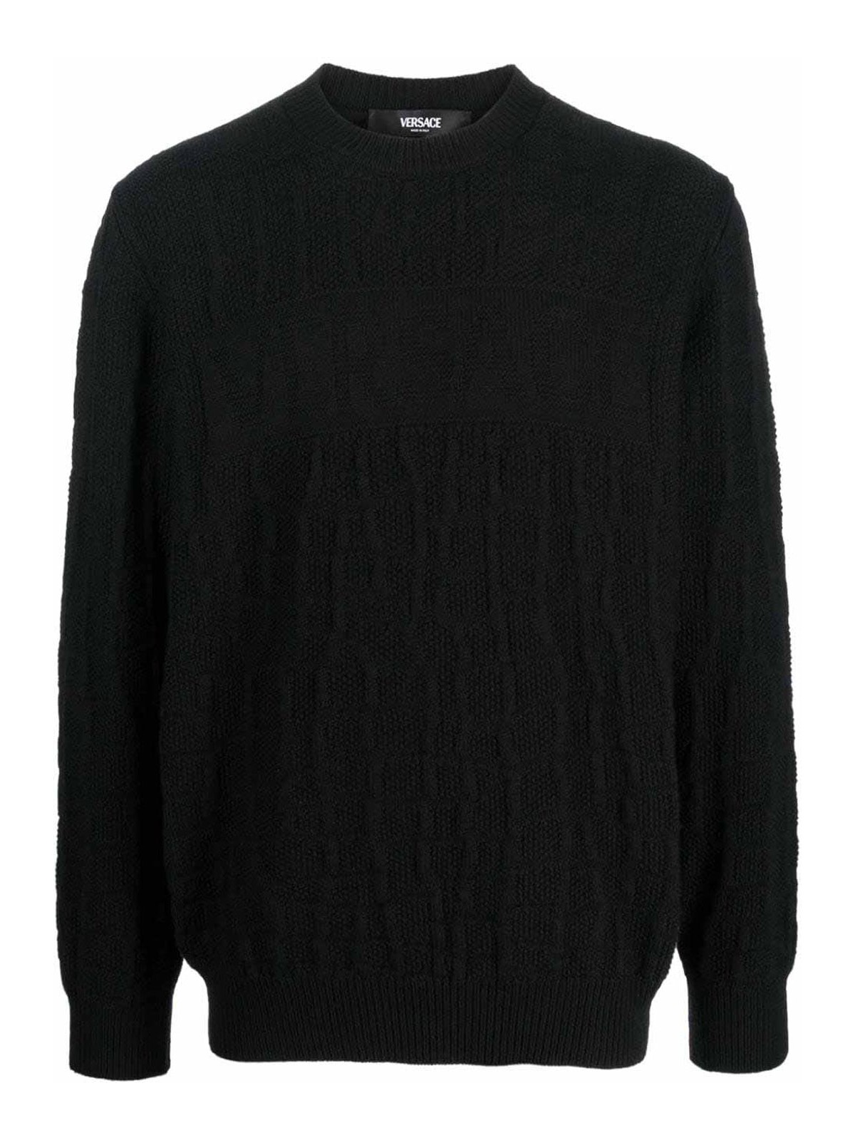 Versace Crocodile-Pattern Cable-Knit Jumper | 10122251A086531B000