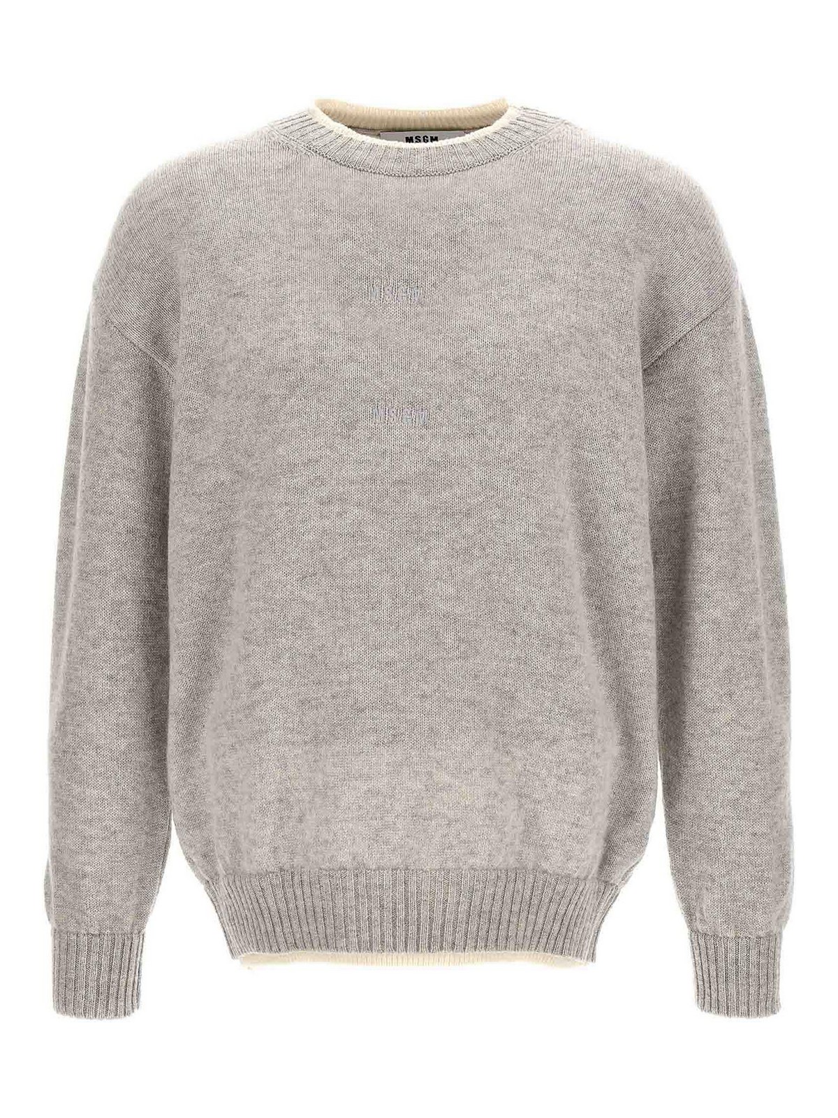 M.S.G.M. Logo embroidery sweater - Grey - Men | 3540MM20623778796