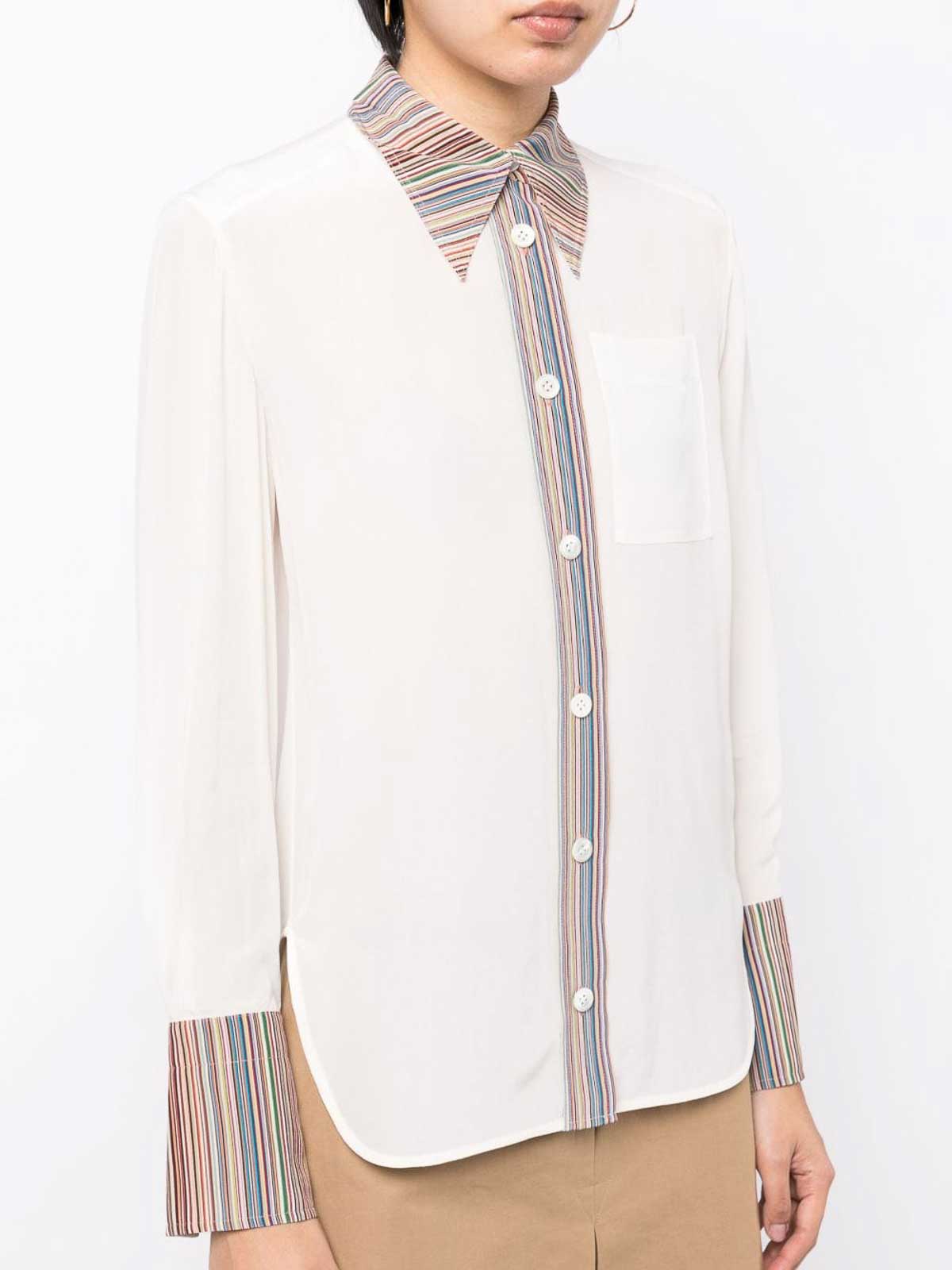 Shirts Paul Smith - Paul Smith Stripe-Trim Shirt - W1R329BL1061802