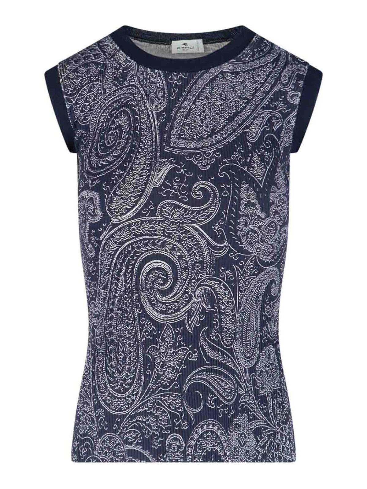 Etro Paisley Print Top In Blue | ModeSens