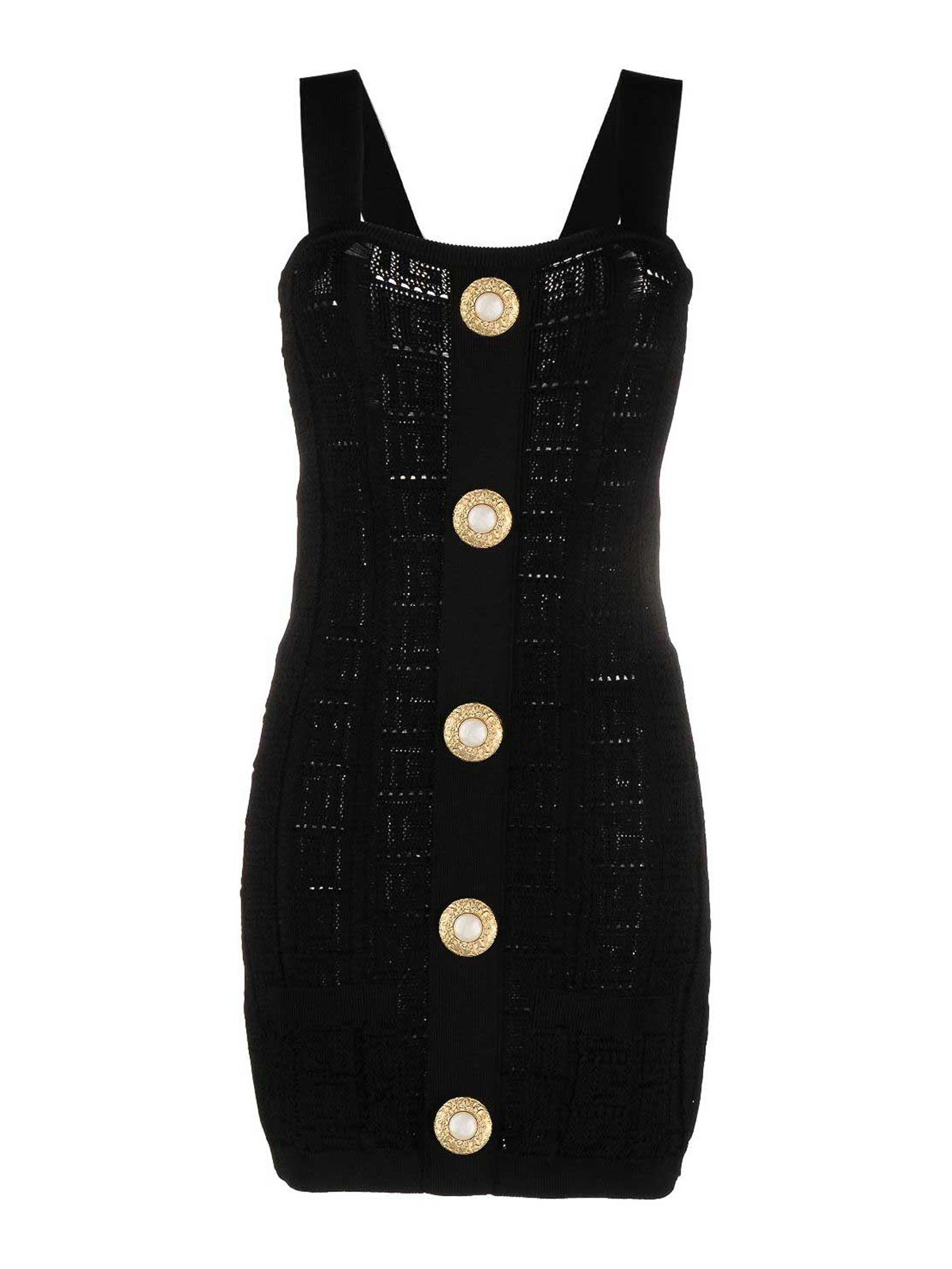 Short dresses Balmain - Monogram knit mini dress - BF1R2265KE680PA