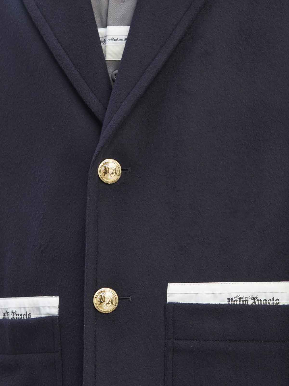 Short coats Palm Angels - Wool uniform coat - PMER016E23FAB0014603