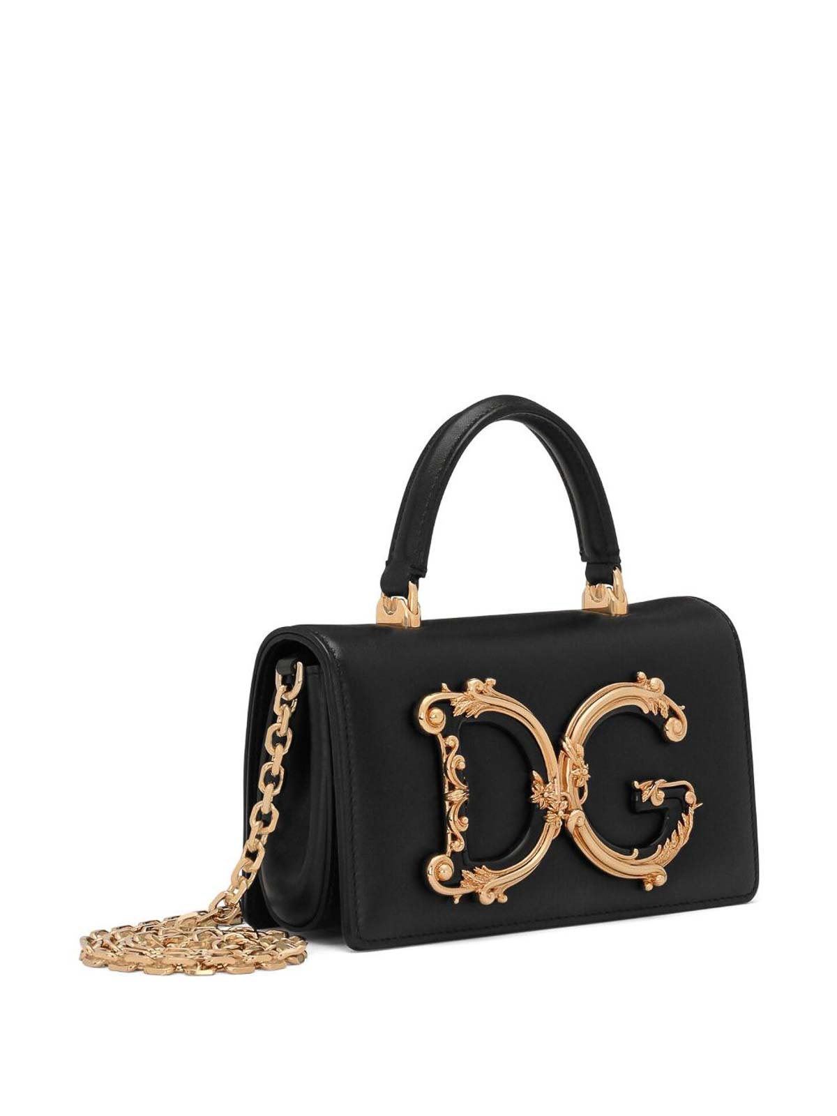 Dolce & Gabbana Dg logo leather handbag - Black | BI3278AQ50780999