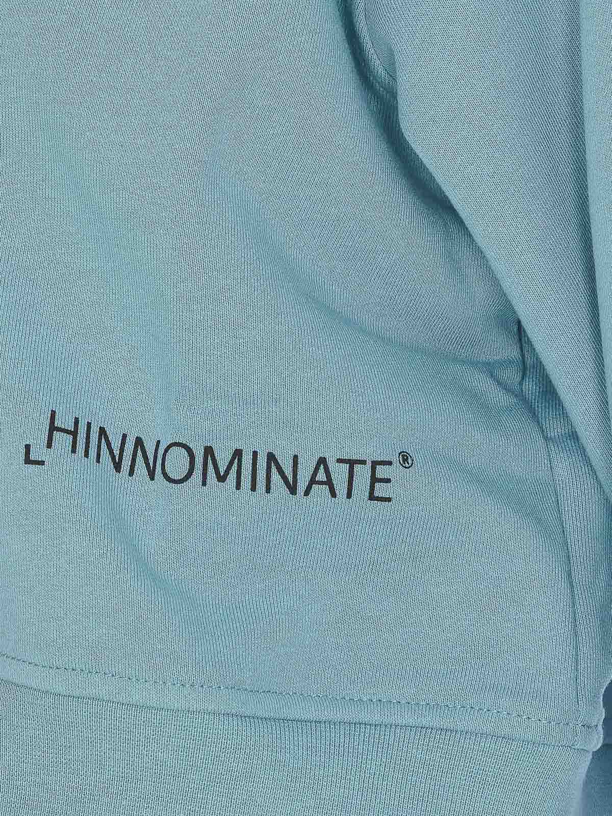 Hinnominate Blue Sweatshirt with Logo Hood - Blue | HNW904PARROT