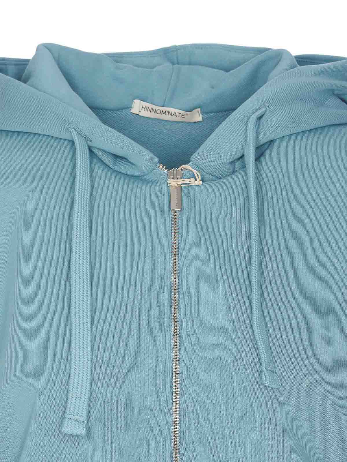 Hinnominate Blue Sweatshirt with Logo Hood - Blue | HNW904PARROT