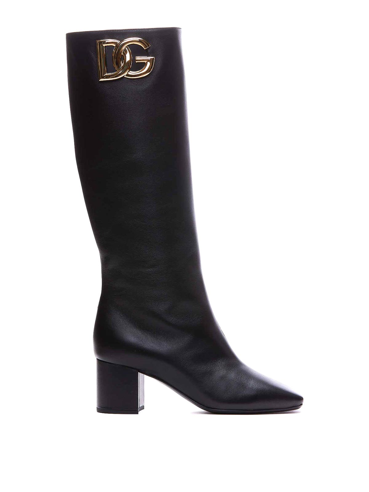 Dolce & Gabbana Dg logo leather boots - Black | CU1067AQ51380999