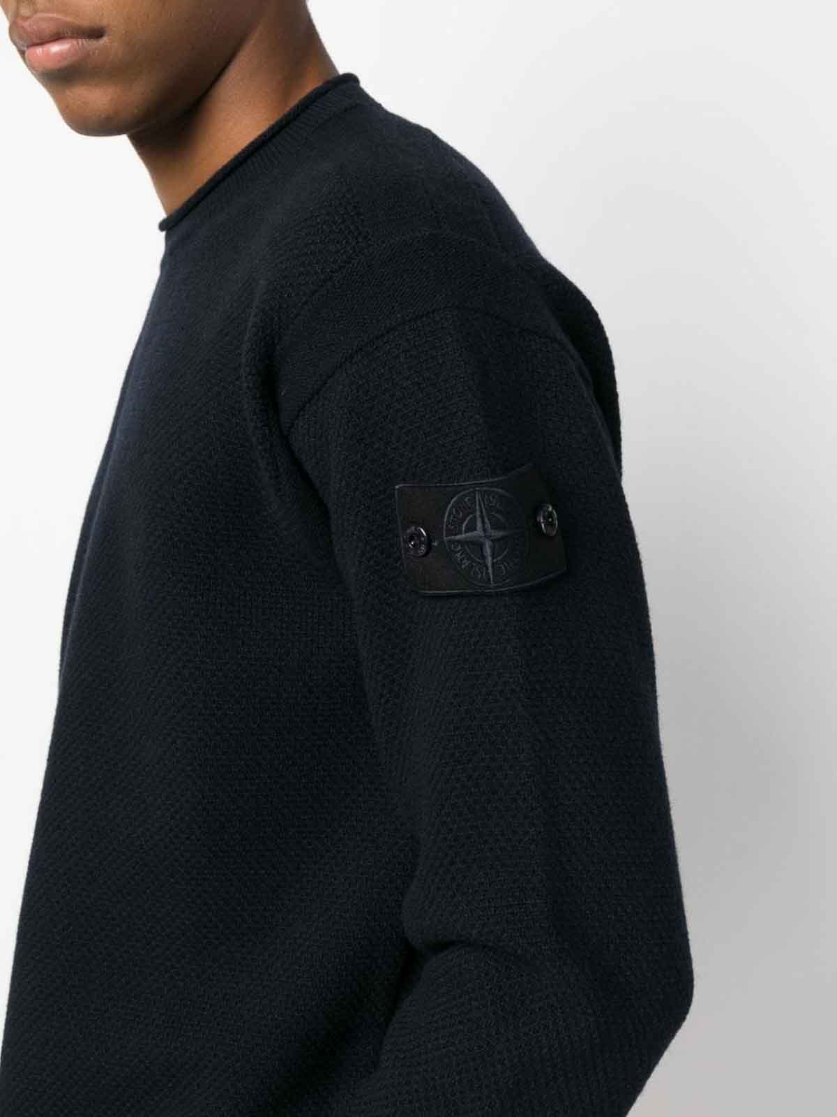 Stone Island Compass Knit Jumper - Blue - Men | 7915562FAV0020