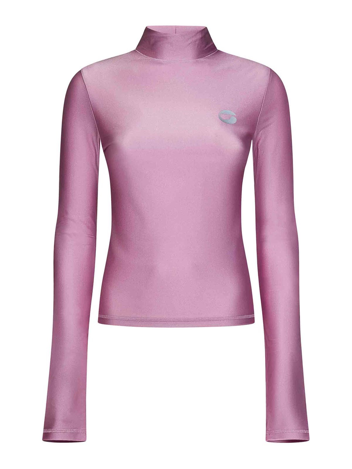 Coperni High-Neck Top with Silver Logo - Women | COPJS20545PINK