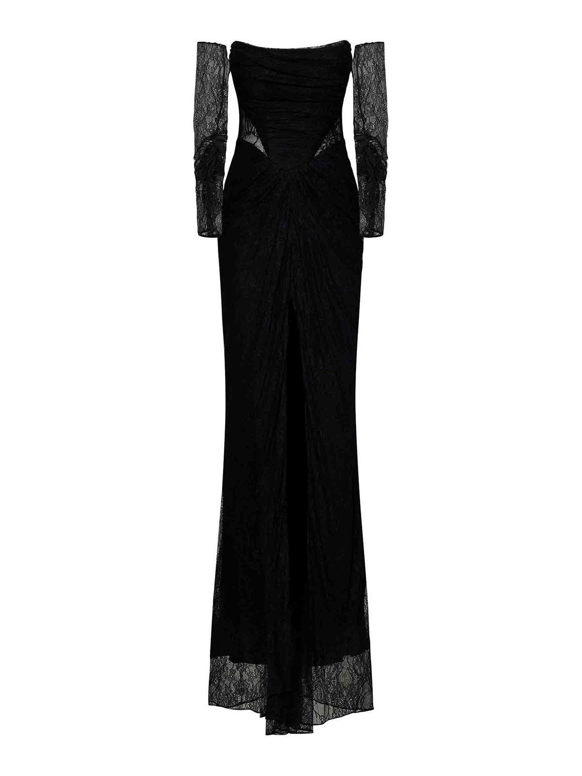 Rhea costa Lace blend maxi dress - Black - Women | 23208DLGBLACK