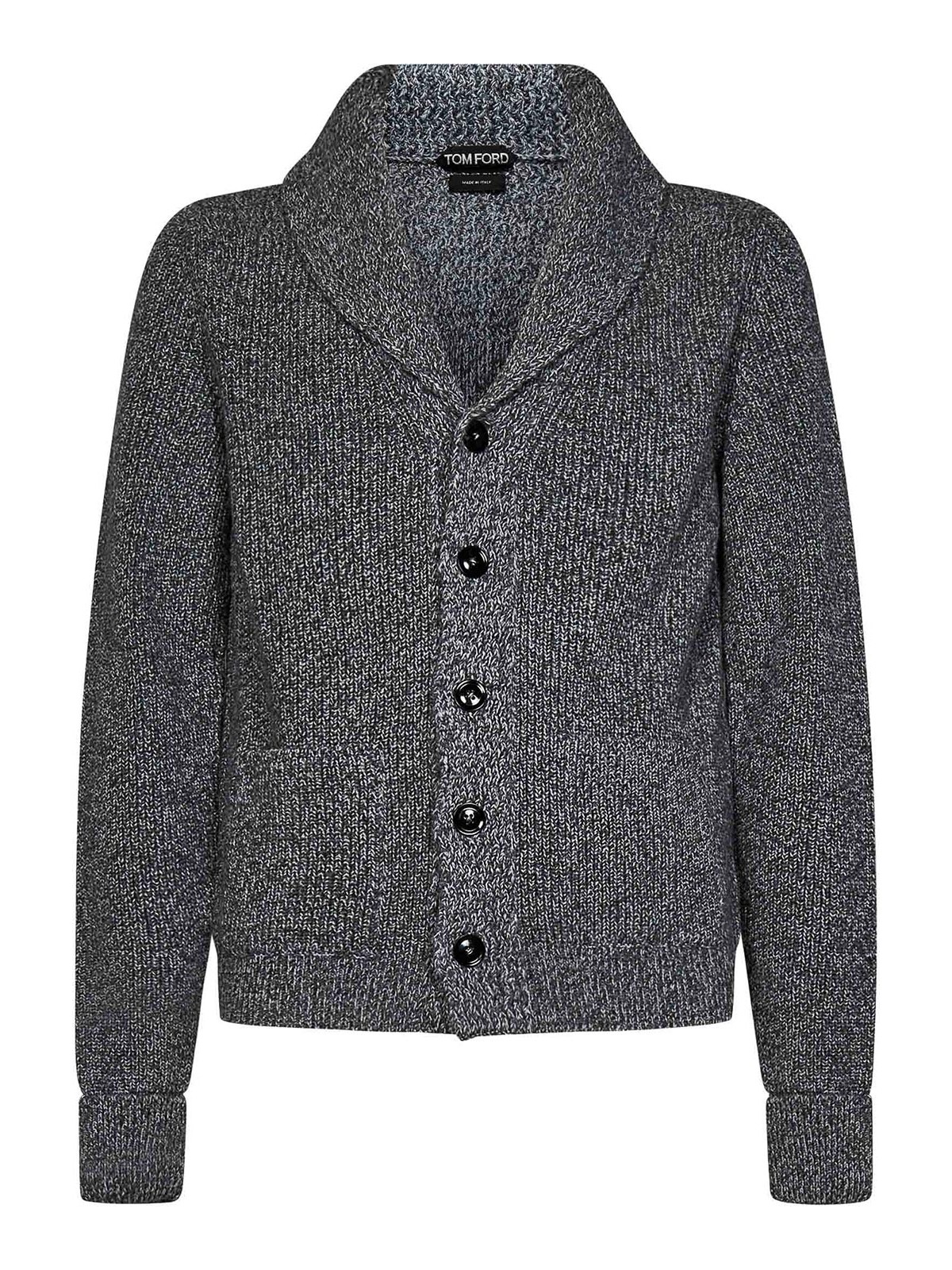 Tom Ford Grey Melange Cashmere Cardigan | KLL003YMK019F23ZGREY
