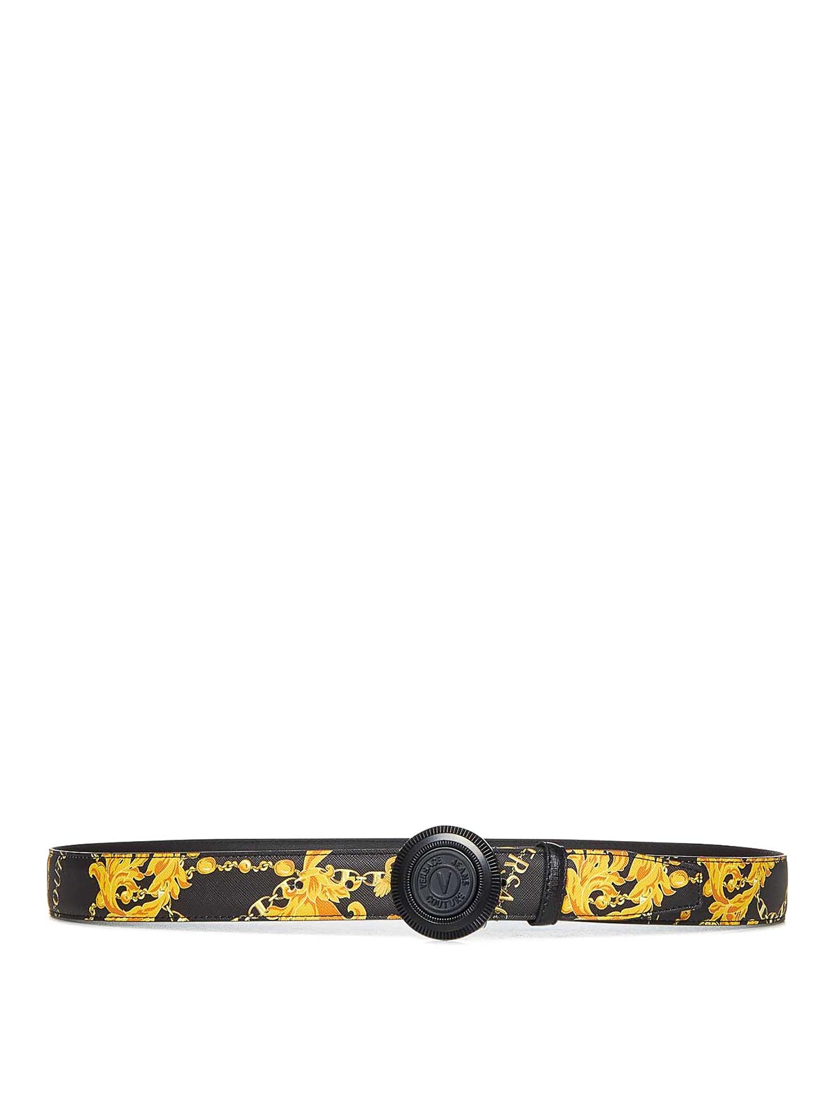 Versace Jeans Couture Chain Couture Print Leather Belt | 75YA6F08ZS934G89