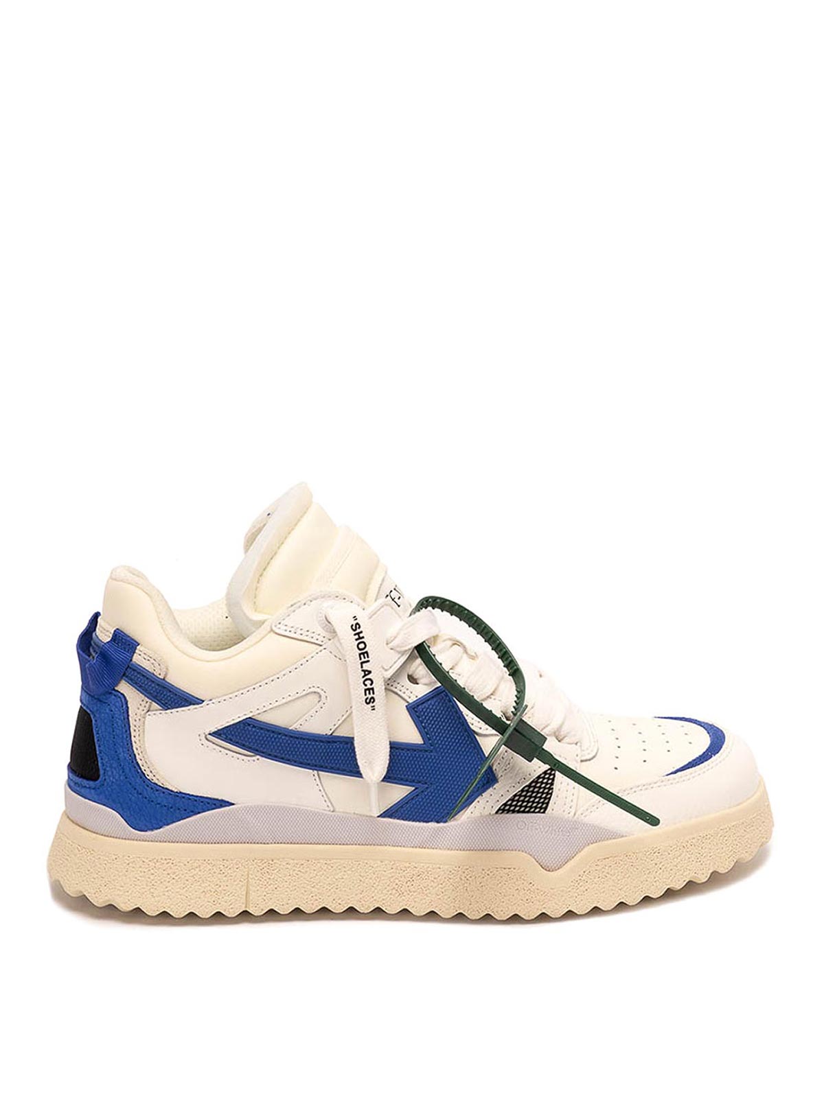 Off-White `sponge` leather mid-top sneakers | OMIA234F23LEA0010169