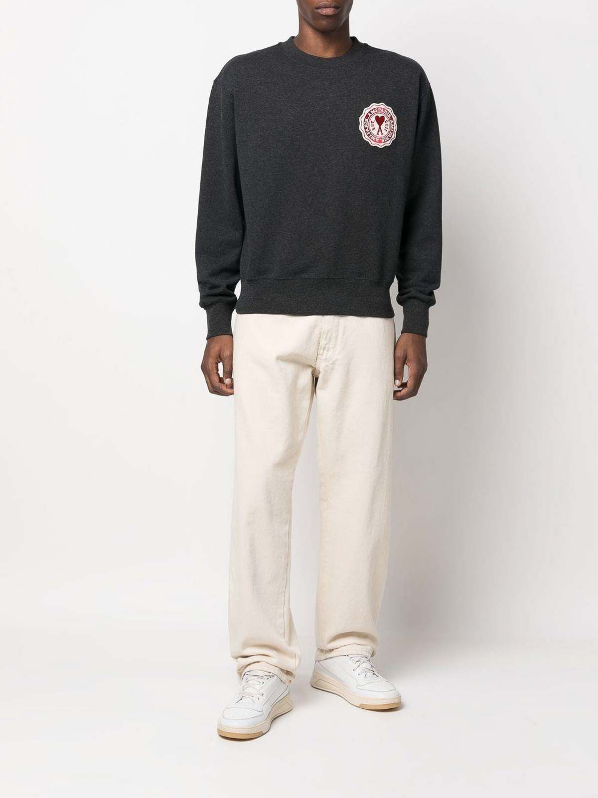 Crew necks Ami Paris - paris ami de coeur monogram jumper - USW011739020