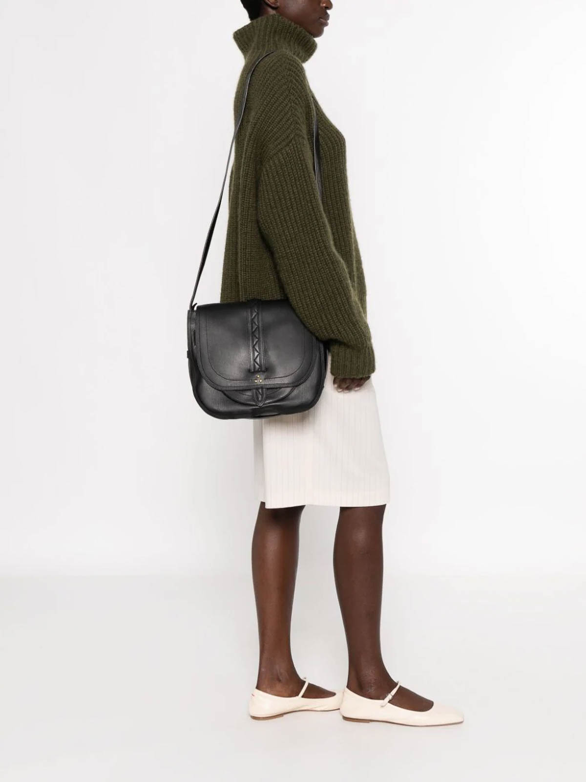 Jérôme Dreyfuss Mario leather shoulder bag | 42MARIOVENOIRBRASS