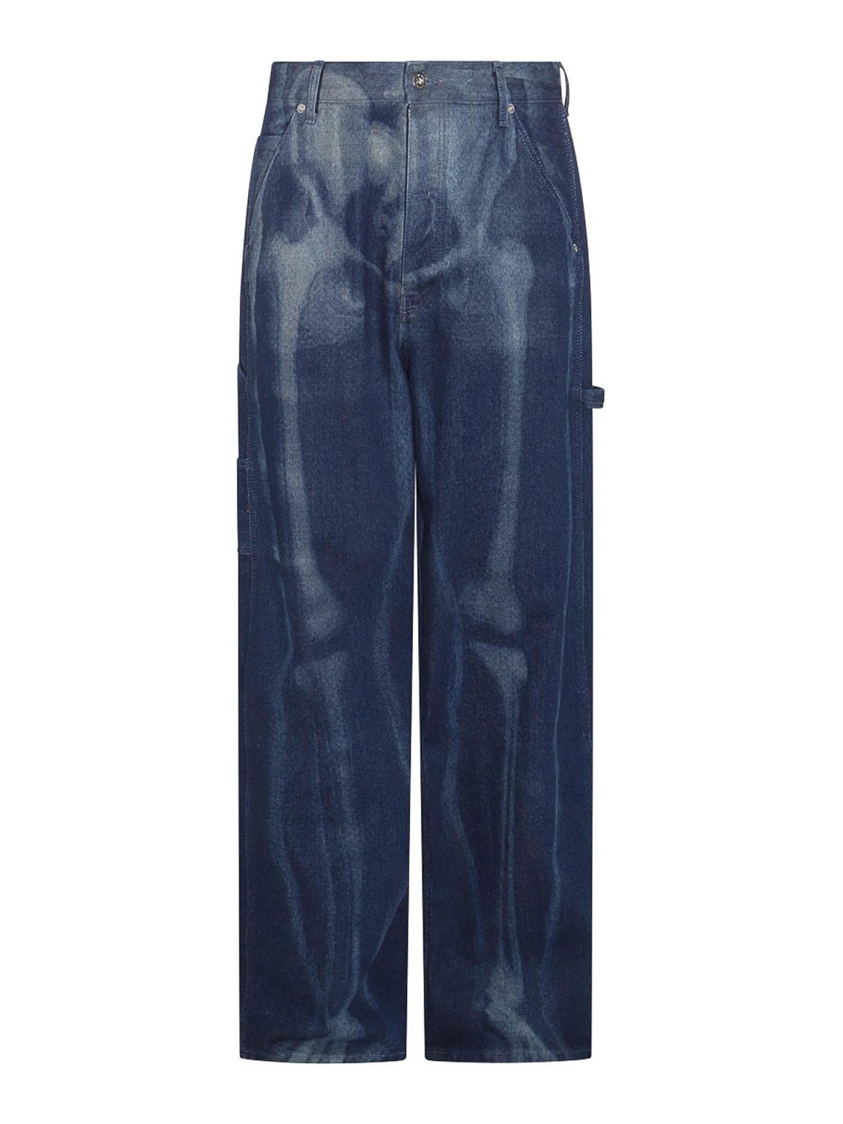 Off-White Blue denim body scan jeans - Blue | OMYA173S23DEN0016900